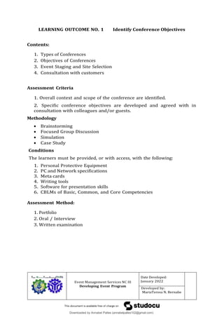 Module?cblm in Event management service c | DOCX