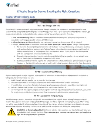 Multifamily Demo Day - Effective Vendor Demos & Asking the Right ...
