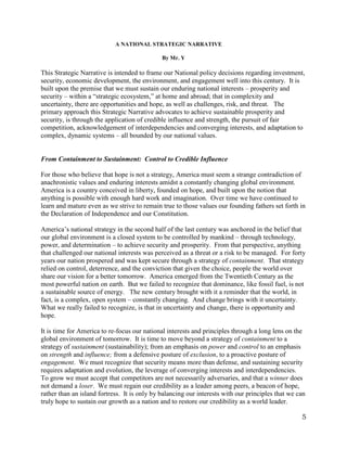 New National Strategy Narrative | PDF