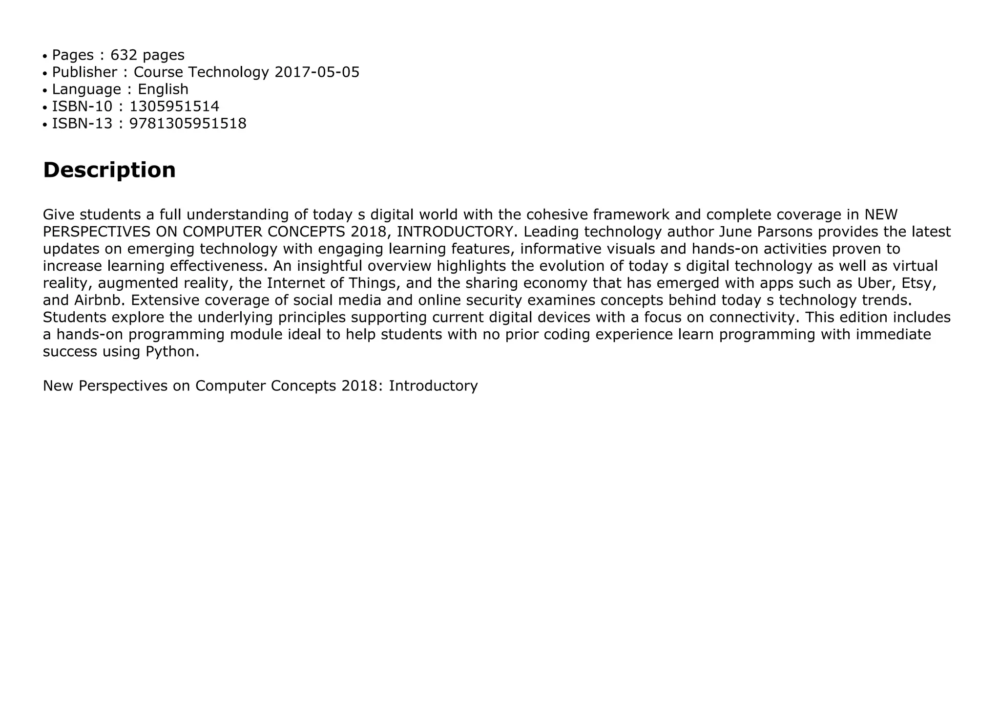 New Perspectives on Computer Concepts 2018: Introductory | PDF