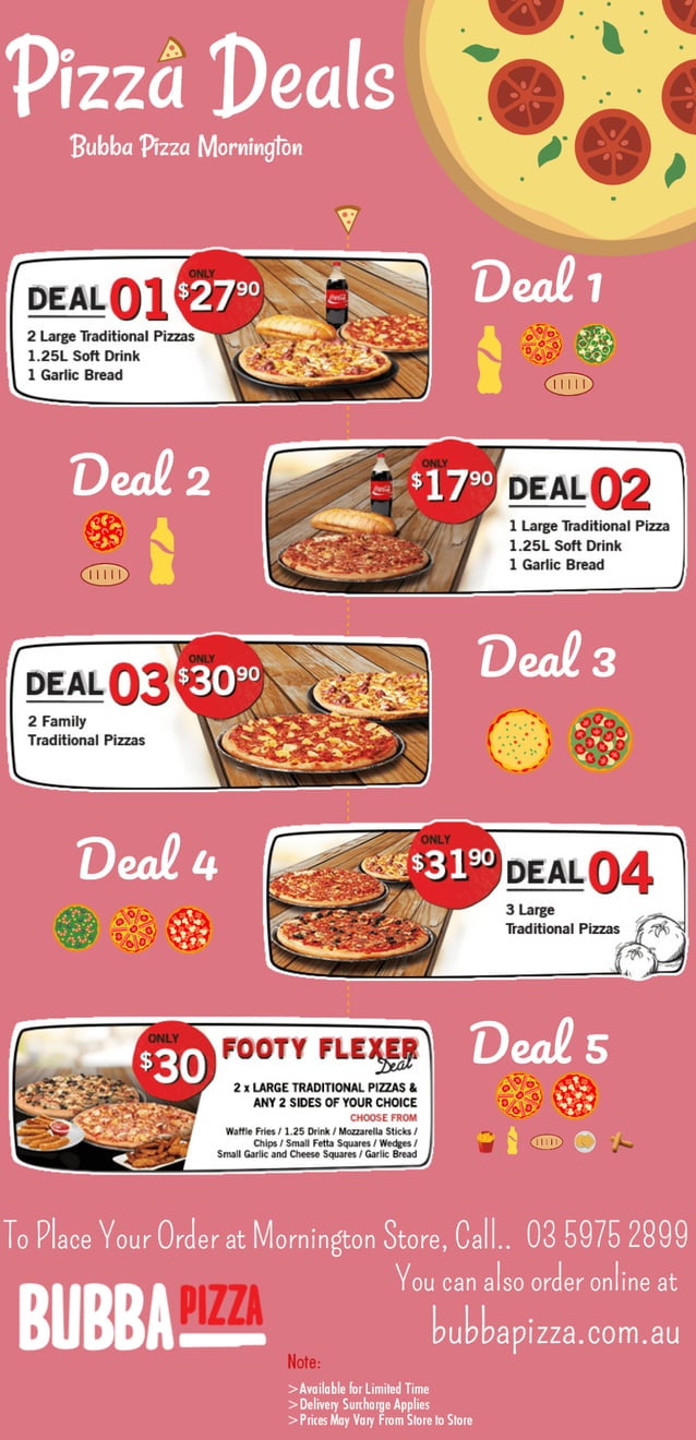 Pizza Deals - Bubba Pizza Mornington | PDF