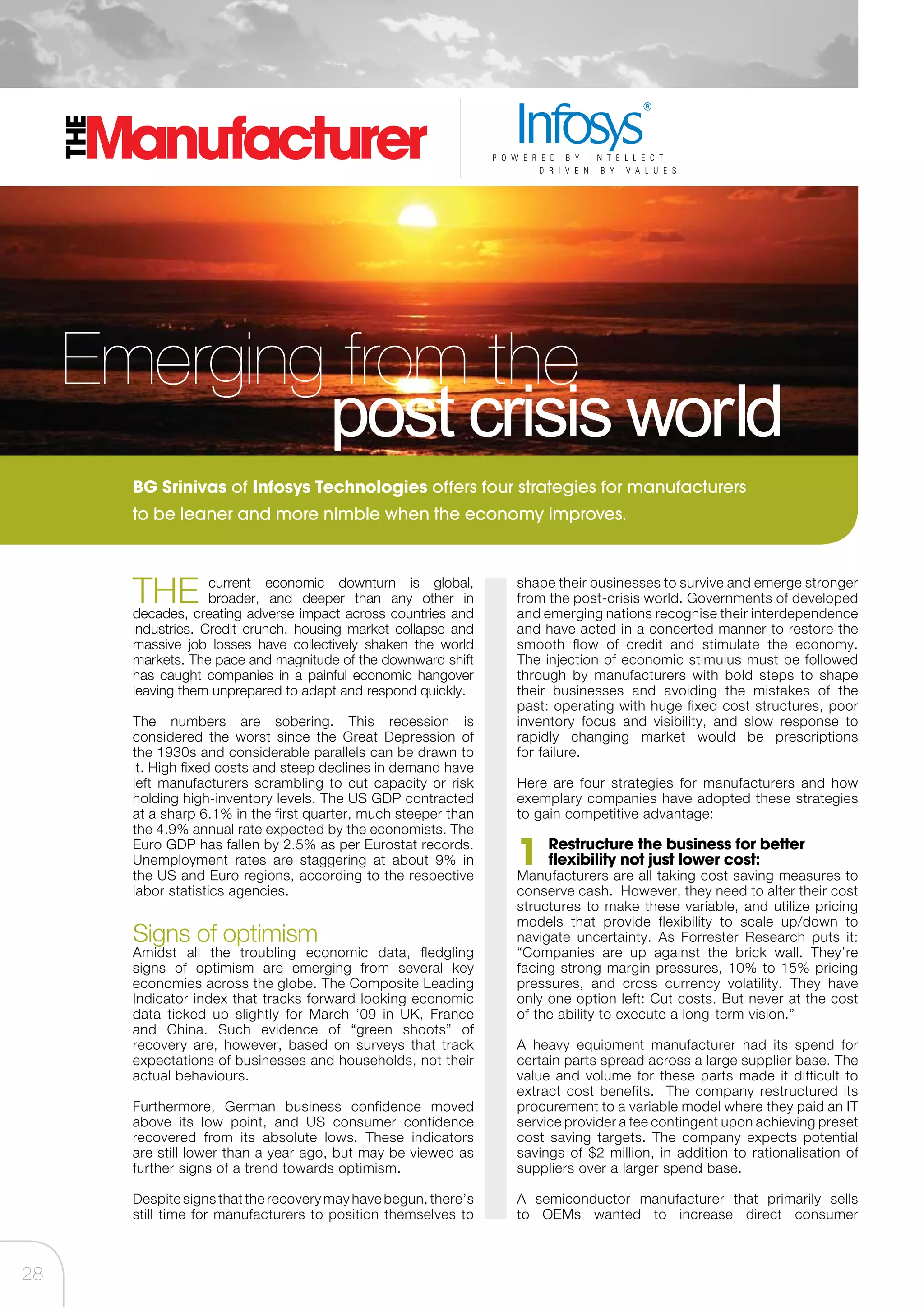 Infosys – Manufacturing Industry Restructuring | IT Infrastructure ...