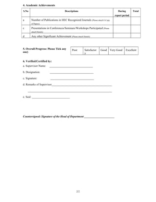 New Progress Report Proforma | DOC