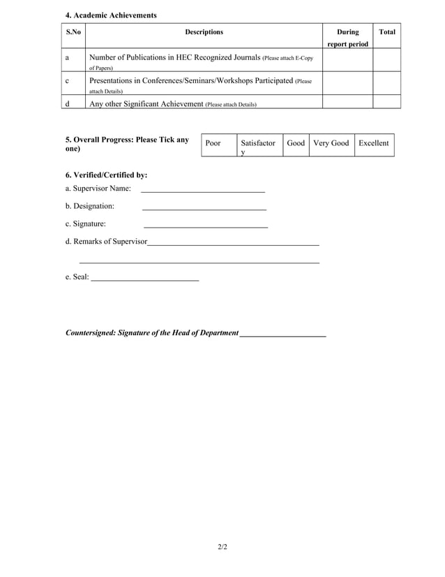 New Progress Report Proforma | DOC