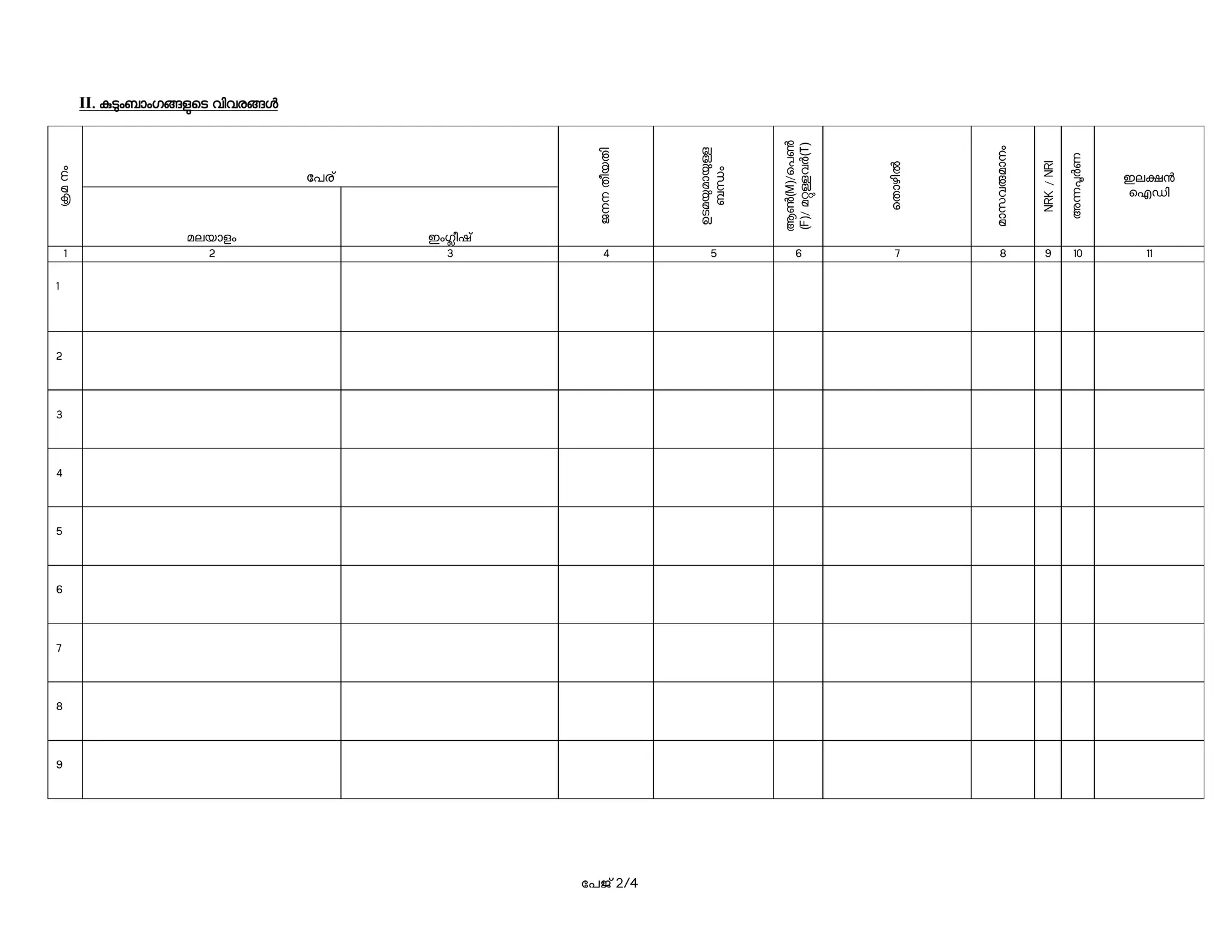 Kerala ration card Application for New ration card-revised form ...