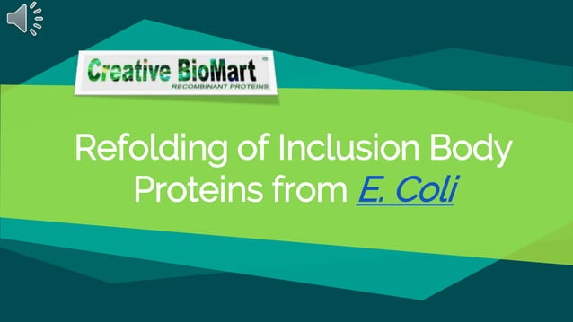 Refolding of inclusion body proteins from e. coli | PPTX | Chemistry ...