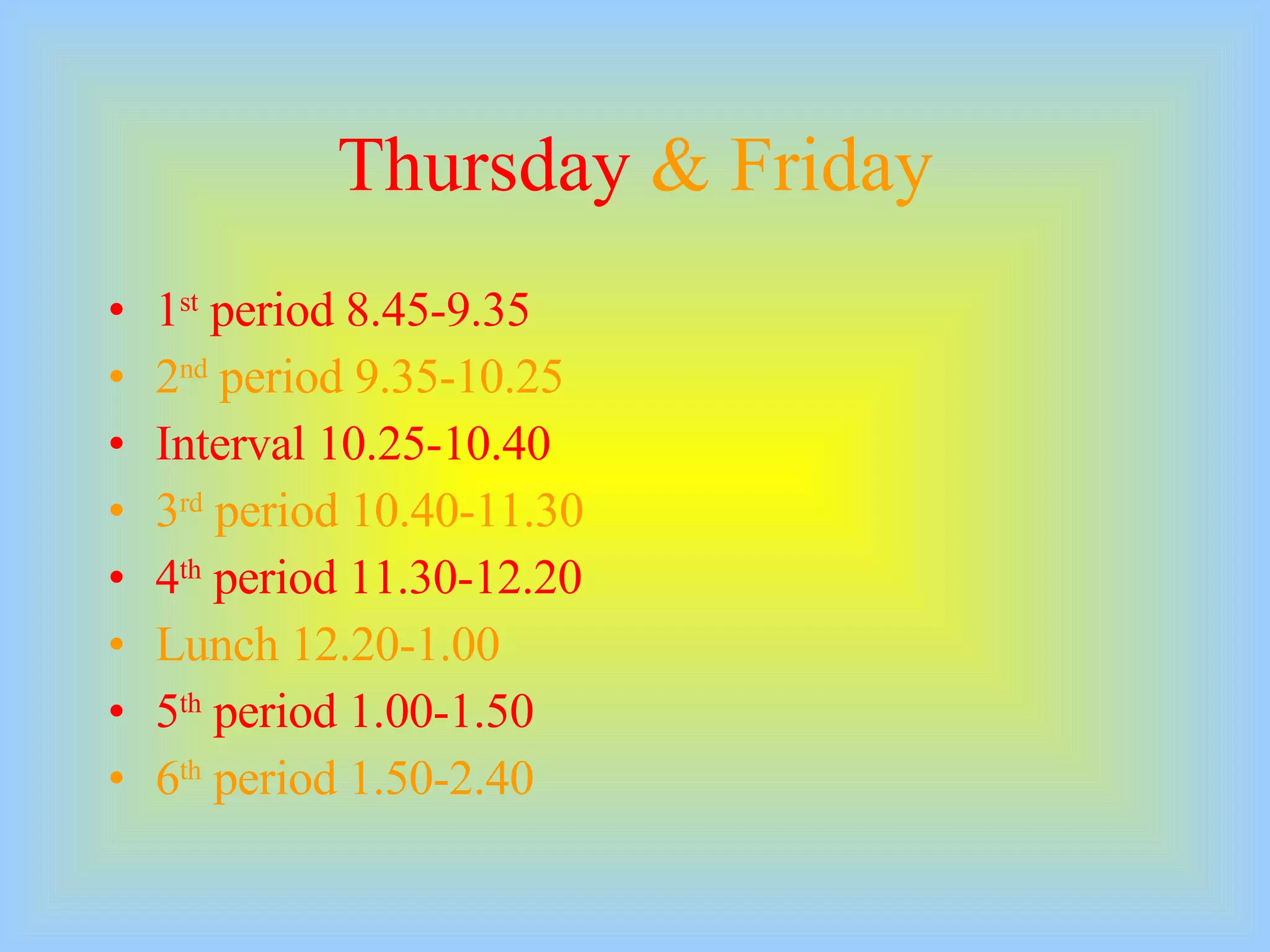 New Timetables Callum Lynch S1 | PPT