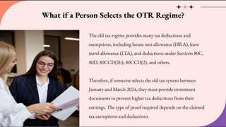 What Happens if One Chooses OTR and NTR Regimes to Lower TDS on Salary ...