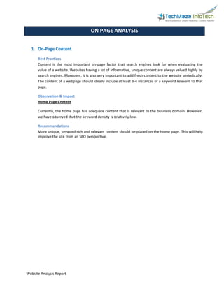 Website analysis report | DOCX