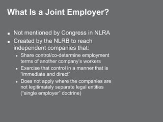 Who Is a Joint Employer? - Collaborate '15 Presentation | PPT