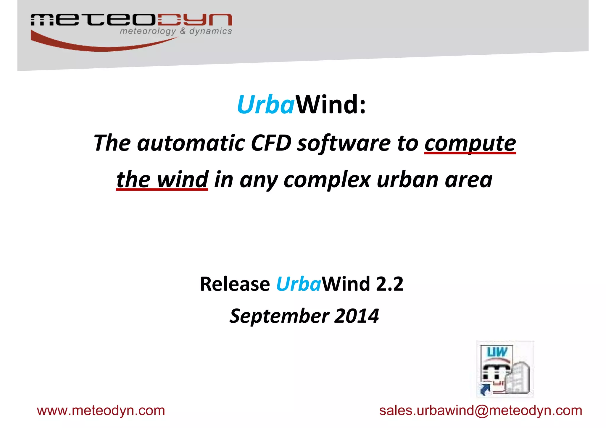 New wind computation urban areas: UrbaWind 2.2 release | PDF