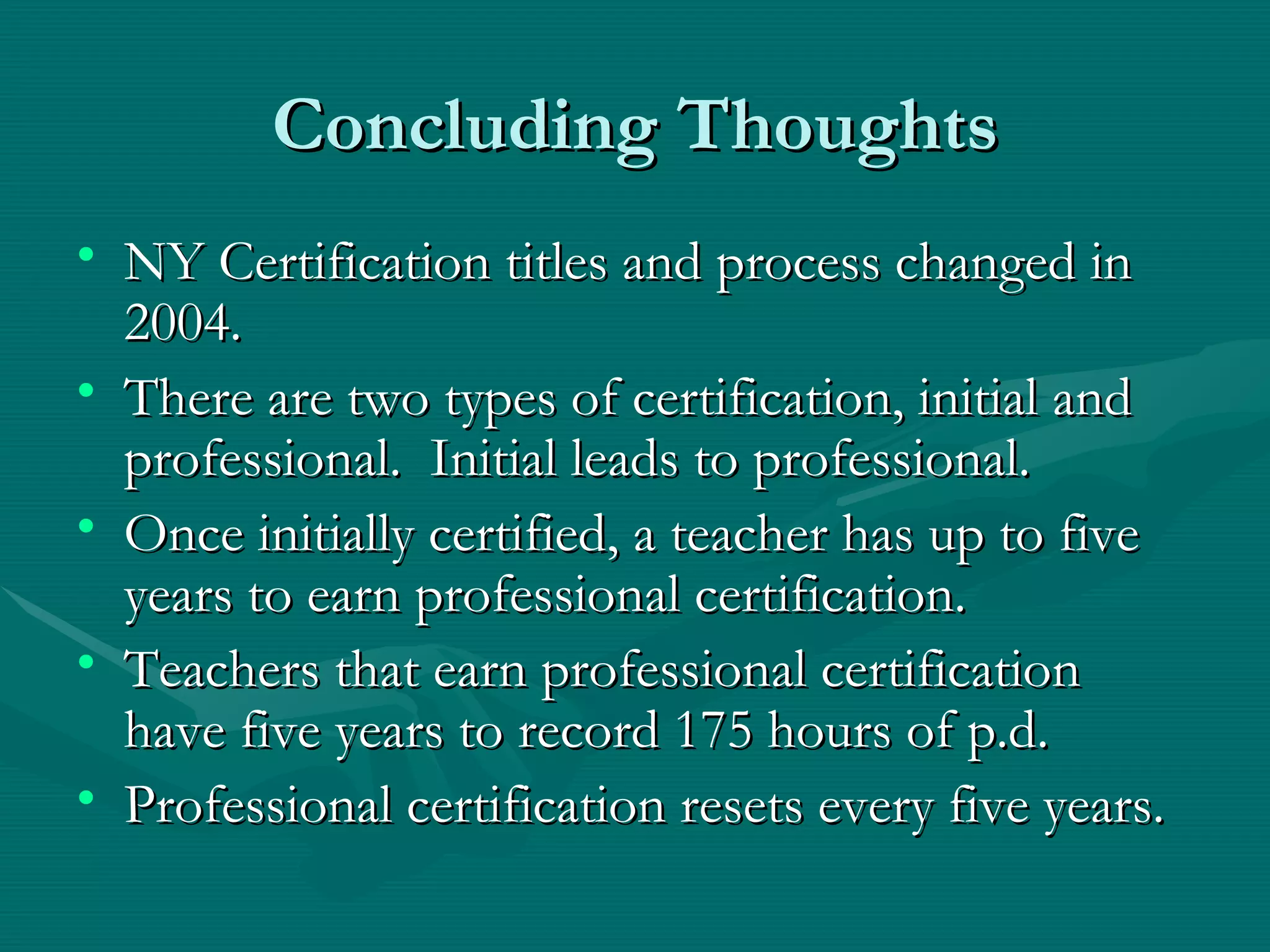 New York State Teacher Certification | PPT