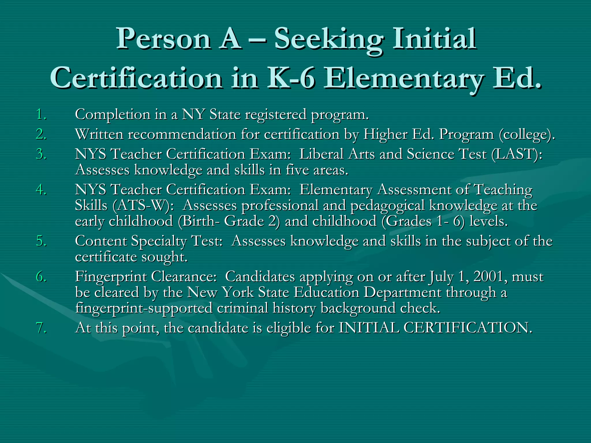 New York State Teacher Certification | PPT