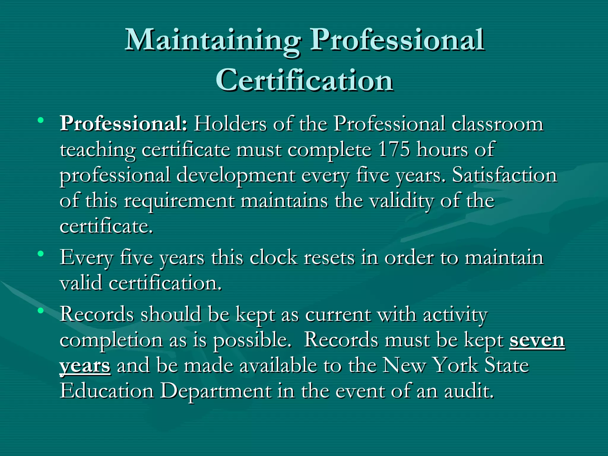 New York State Teacher Certification | PPT