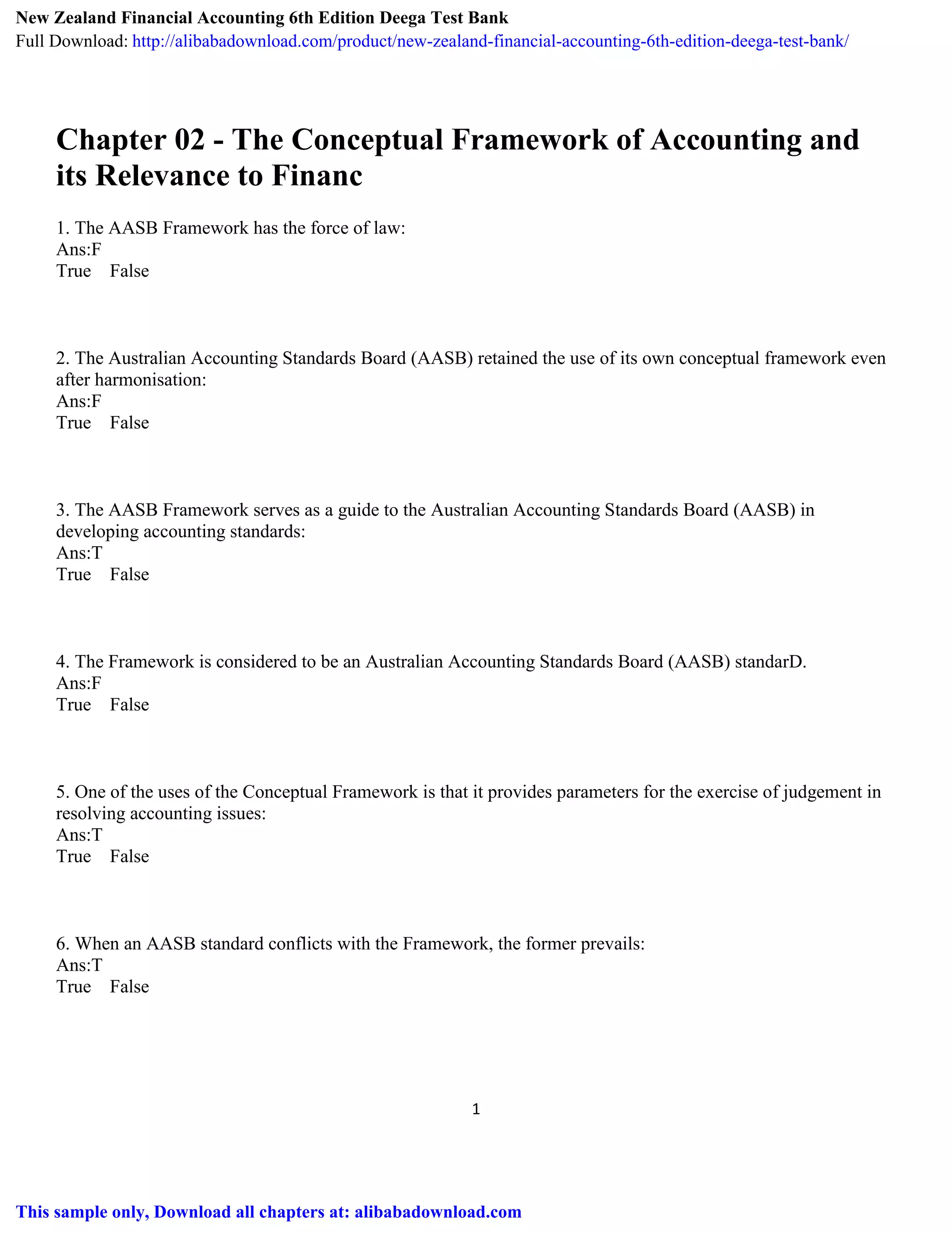 New Zealand Financial Accounting 6th Edition Deega Test Bank | PDF