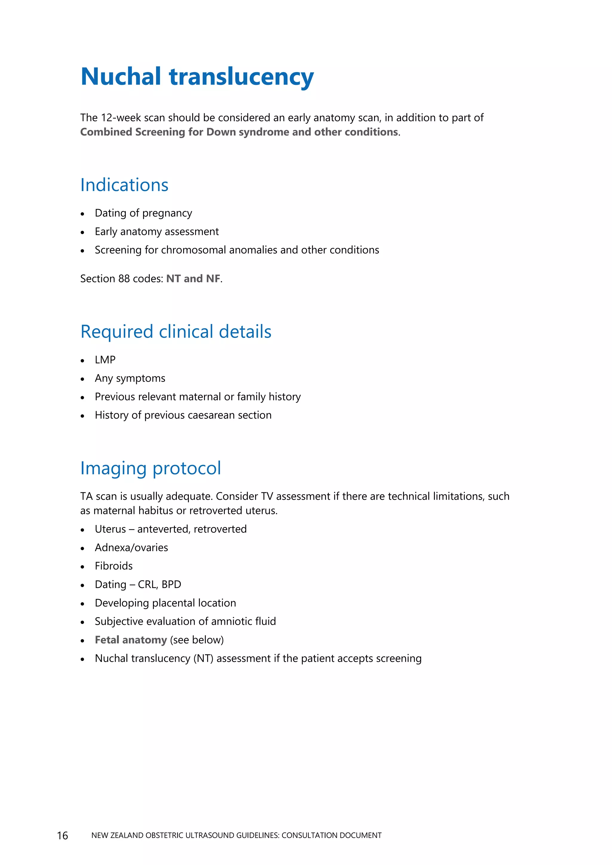 New zealand obstetric ultrasound guidelines consultation document mar ...