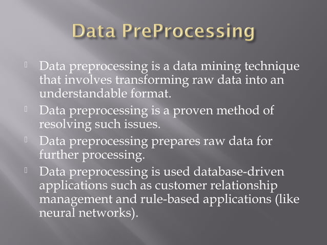 Data PreProcessing | PPT