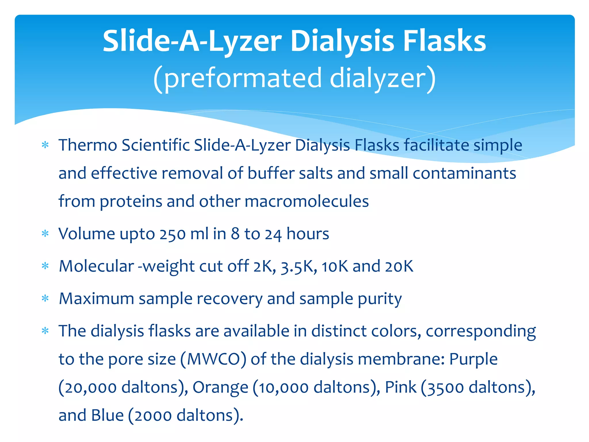 dialysis, ultrafiltration and lyophilization | PPT