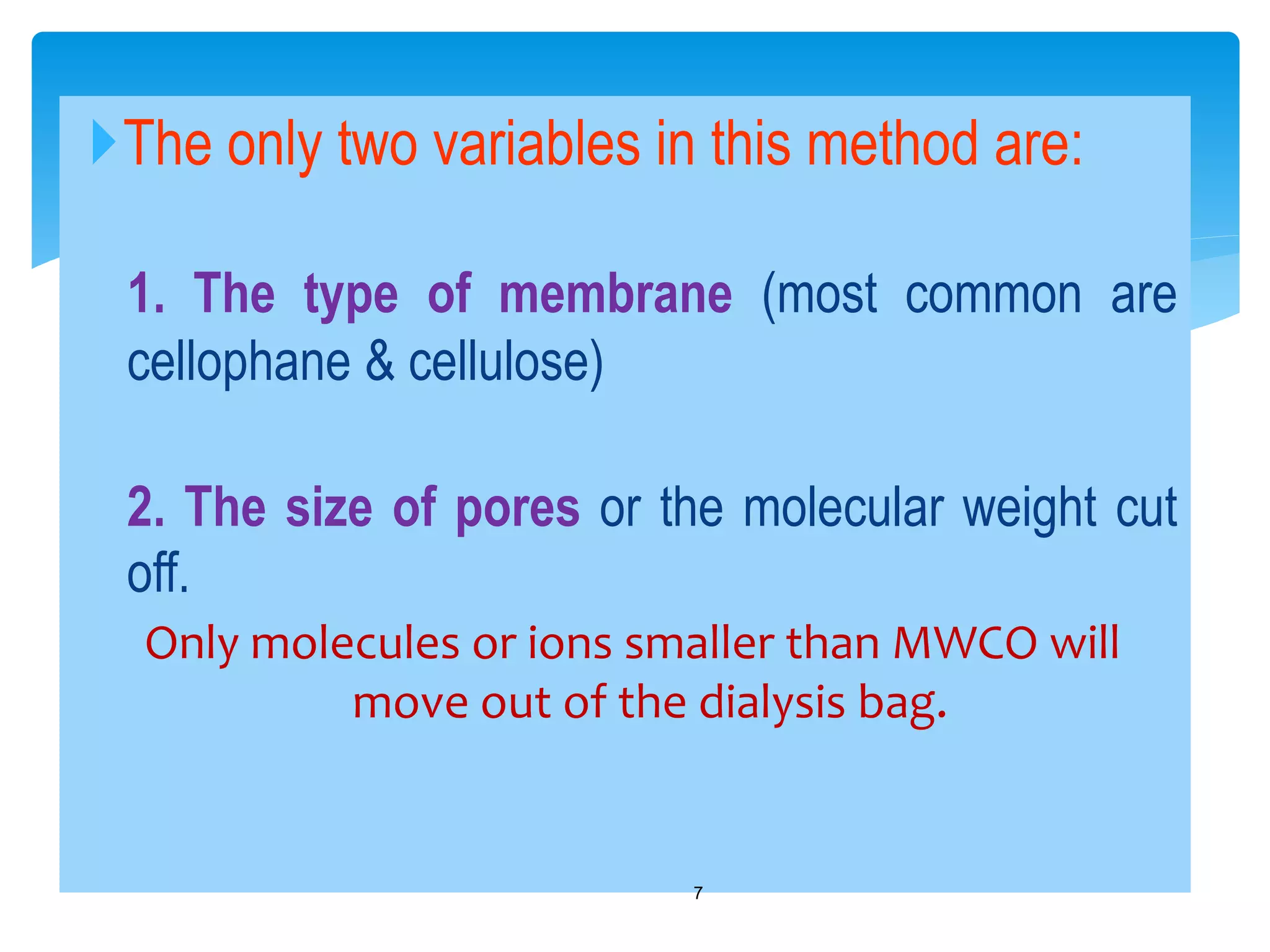 dialysis, ultrafiltration and lyophilization | PPT