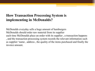 MacDonald Informarion System | PPT