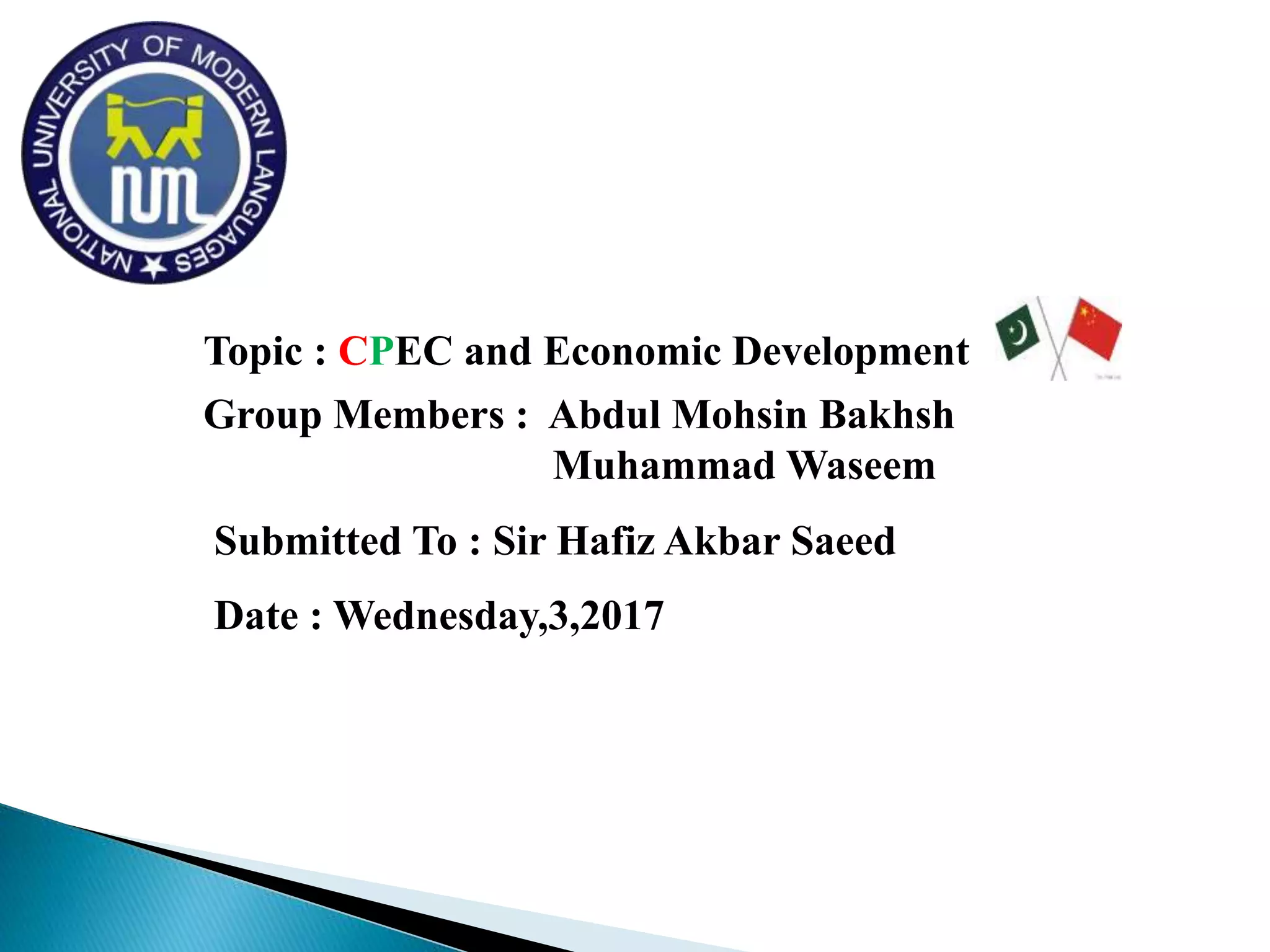 CPEC and Economic Development | PPTX