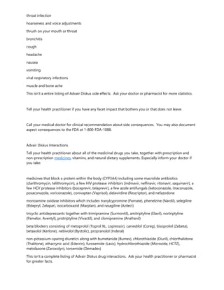 Advair Diskus Uses, Side Effects, Interactions | PDF