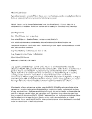 Advair Diskus Uses, Side Effects, Interactions | PDF