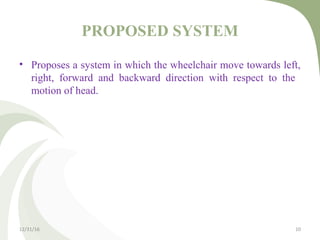 HEAD MOTION CONTROLLED BY WHEELCHAIR | PPT