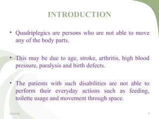 HEAD MOTION CONTROLLED BY WHEELCHAIR | PPT