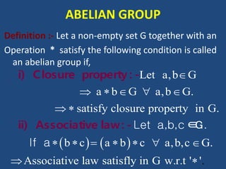 SOME IMPORTANT TOPICS OF GROUP THEORY IN MODERN by Sonukumar .pptx | PPTX