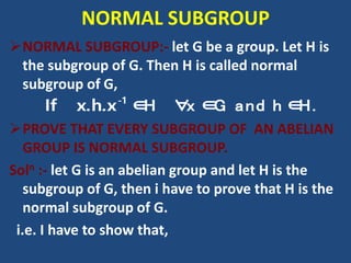 SOME IMPORTANT TOPICS OF GROUP THEORY IN MODERN by Sonukumar .pptx | PPTX