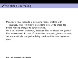 What's new in MongoDB v1.8 | PPT
