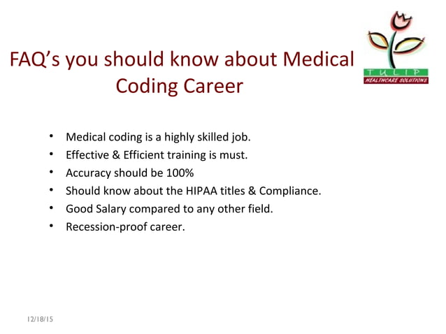 Tulip Healthcare Introduction to Medical coding | PPT