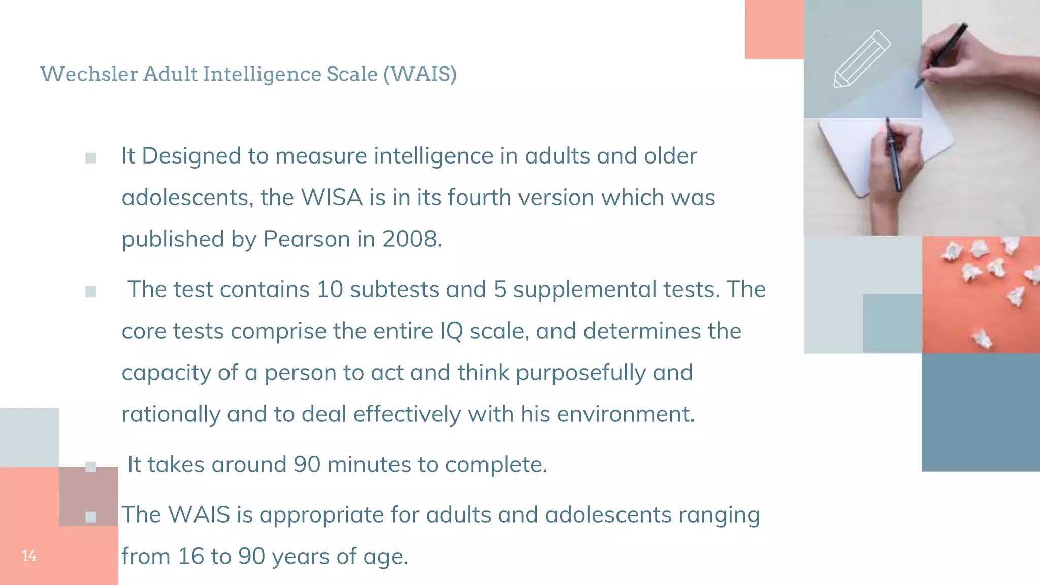 Tests of intelligence, aptitude and personality | PPTX