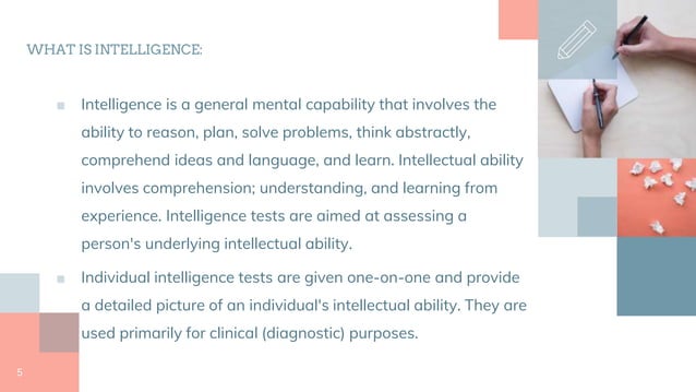 Tests of intelligence, aptitude and personality | PPTX | Educational ...