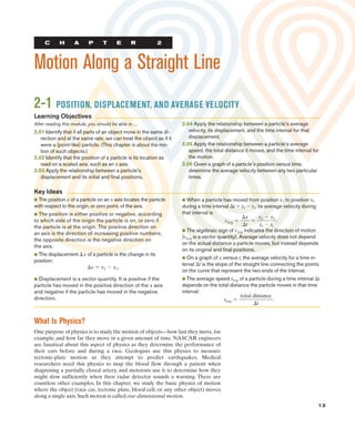 Fundamentals of Physics (MOTION ALONG A STRAIGHT LINE) | PDF | Physics ...