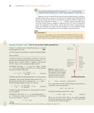 Fundamentals of Physics (MOTION ALONG A STRAIGHT LINE) | PDF