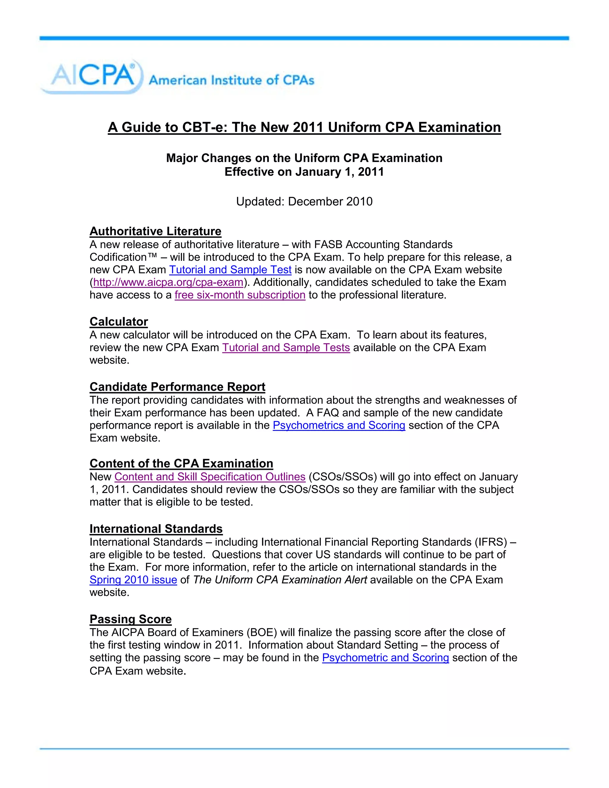 New CPA Exam Guide | PDF