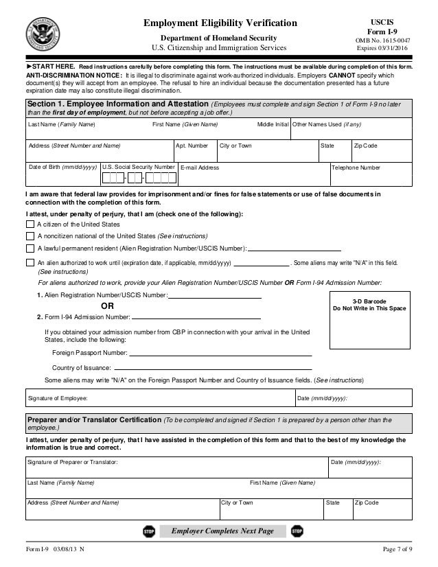 Uscis Form I9 Employment Eligibility Verification What Is Form I 9?