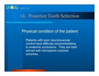 (New) 22.criteria for posterior tooth selection | PDF