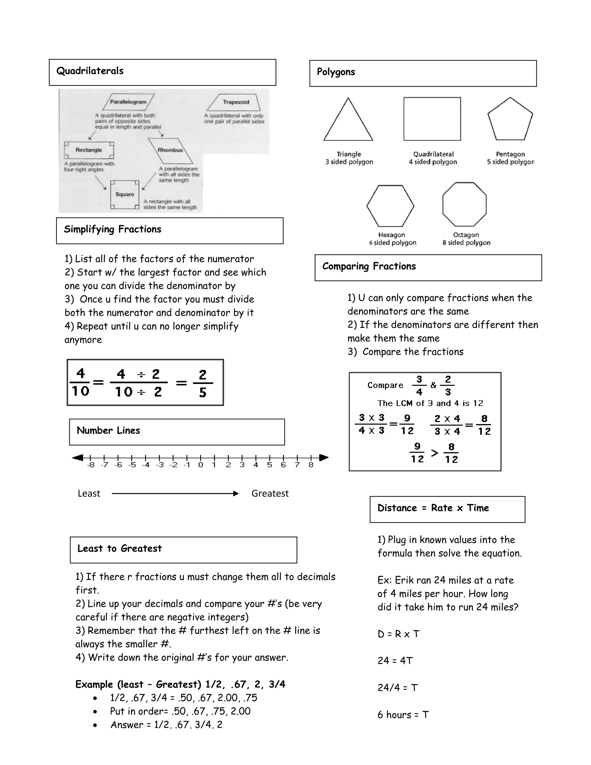 6th grade math notes | DOCX