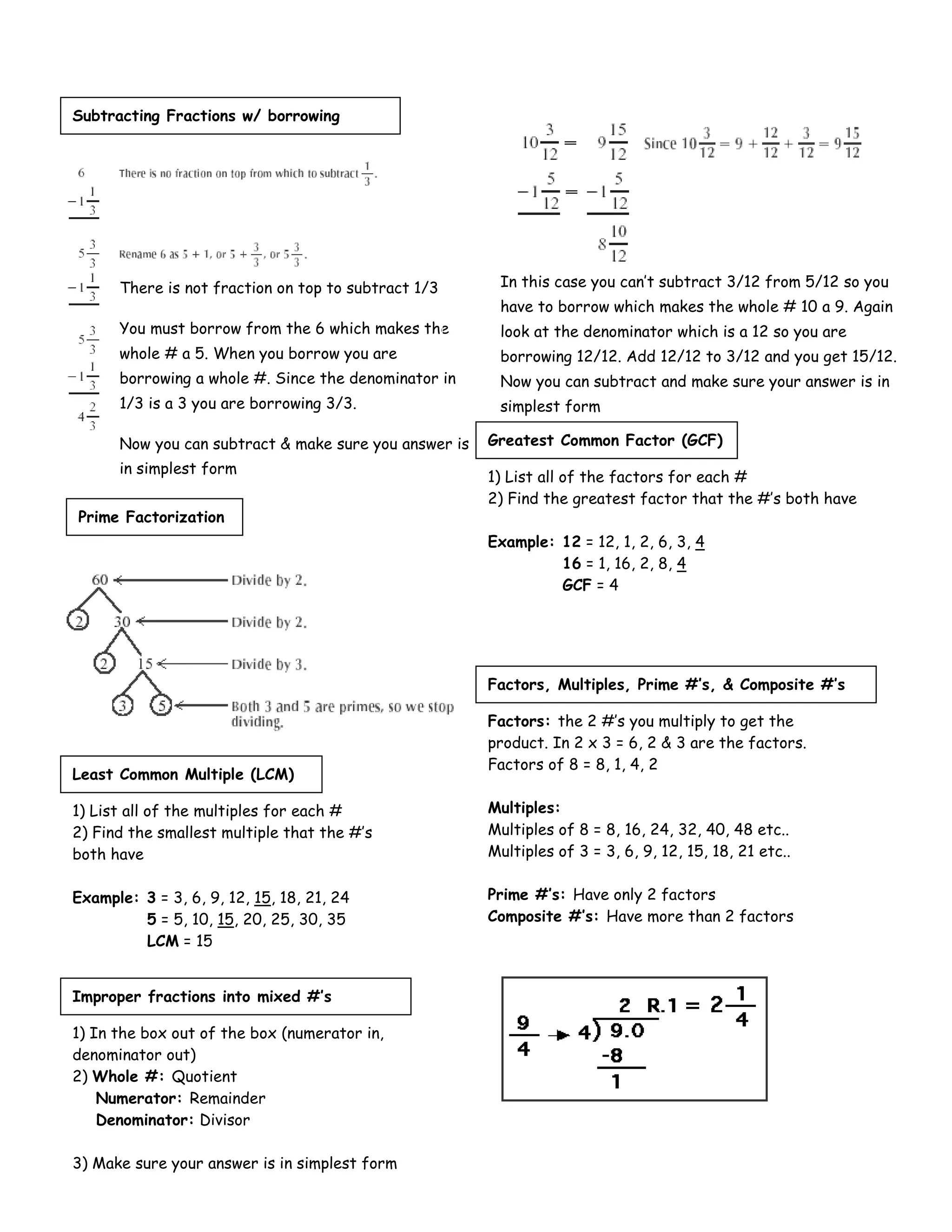 6th grade math notes | DOCX