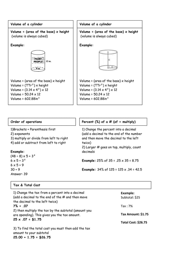6th grade math notes | PDF