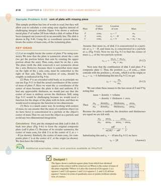 Fundamentasl of Physics "CENTER OF MASS AND LINEAR MOMENTUM" | PDF