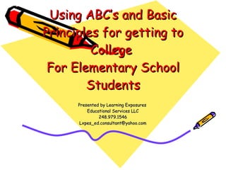 New Abc Ppt | PPT | College Planning | College Education