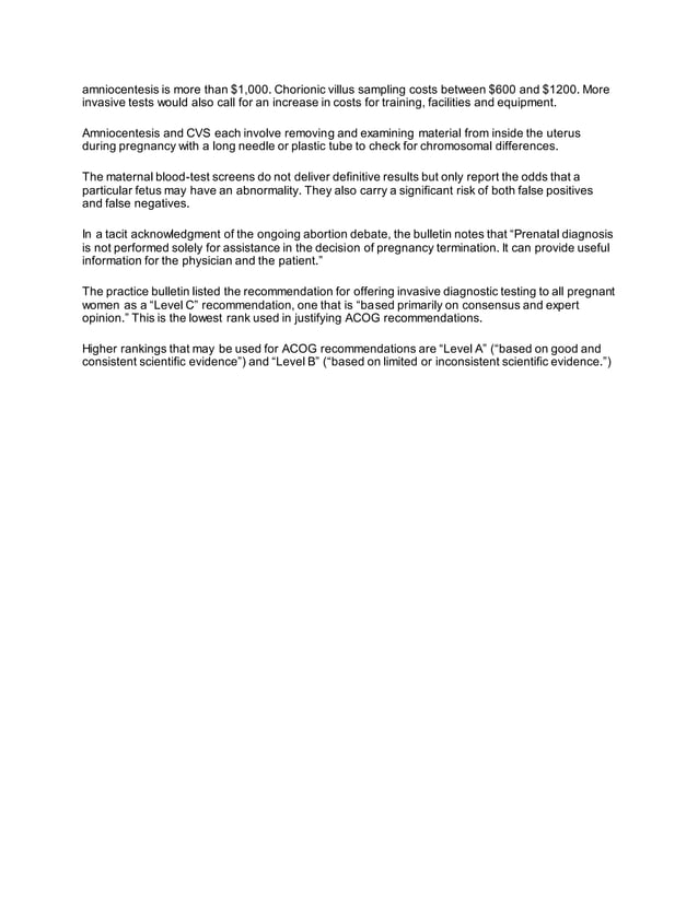 New acog guidelines prenatal testing | PDF