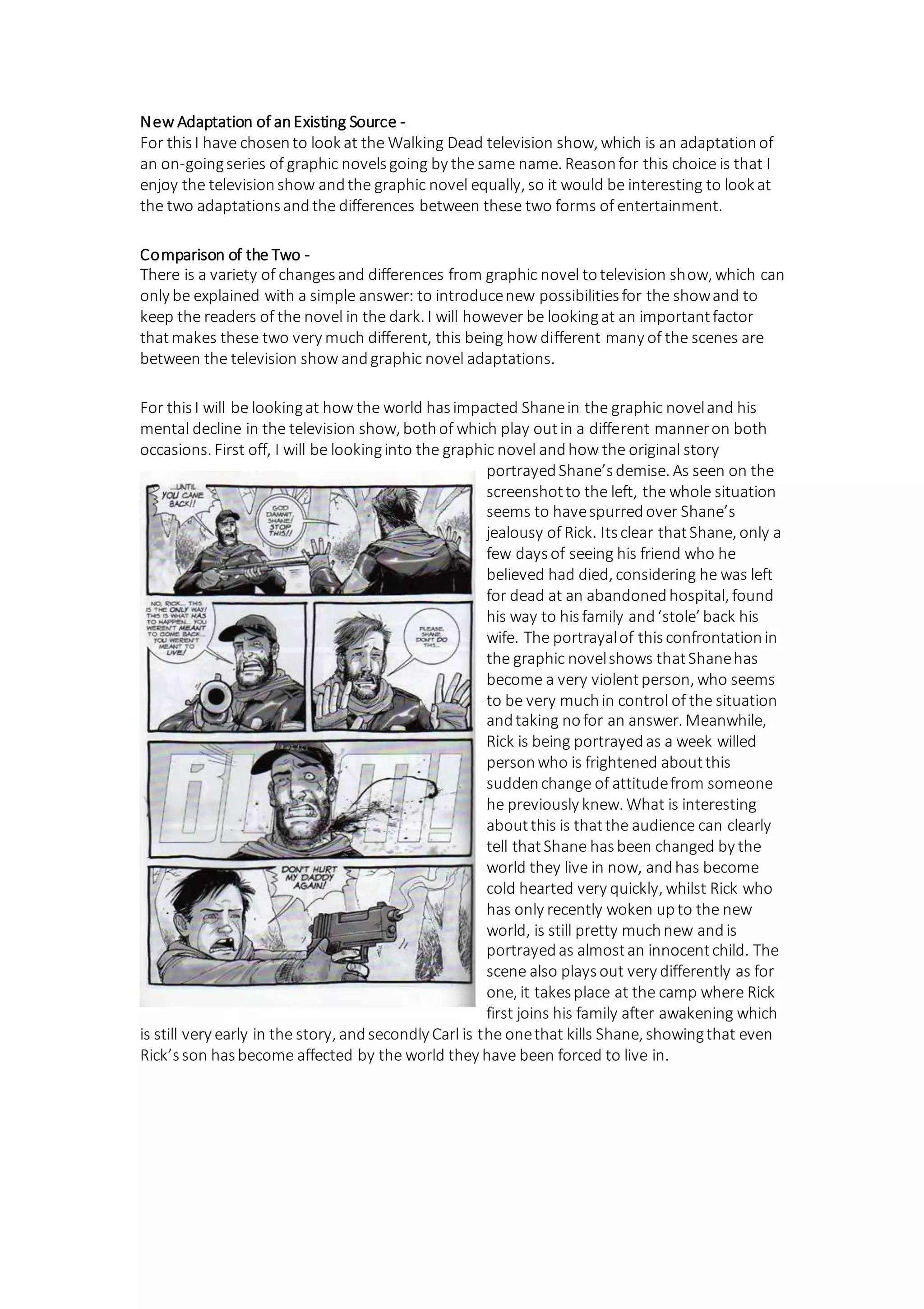 Walking Dead Graphic Novel and TV Show | DOCX