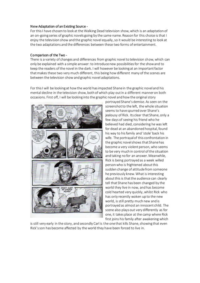 Walking Dead Graphic Novel and TV Show | PDF