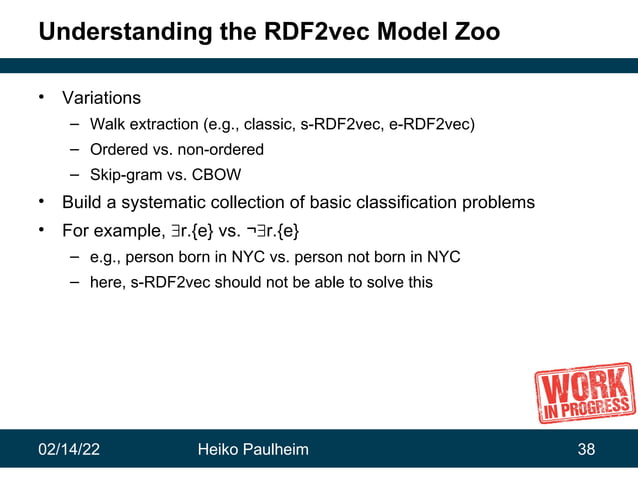 New Adventures in RDF2vec | PPT