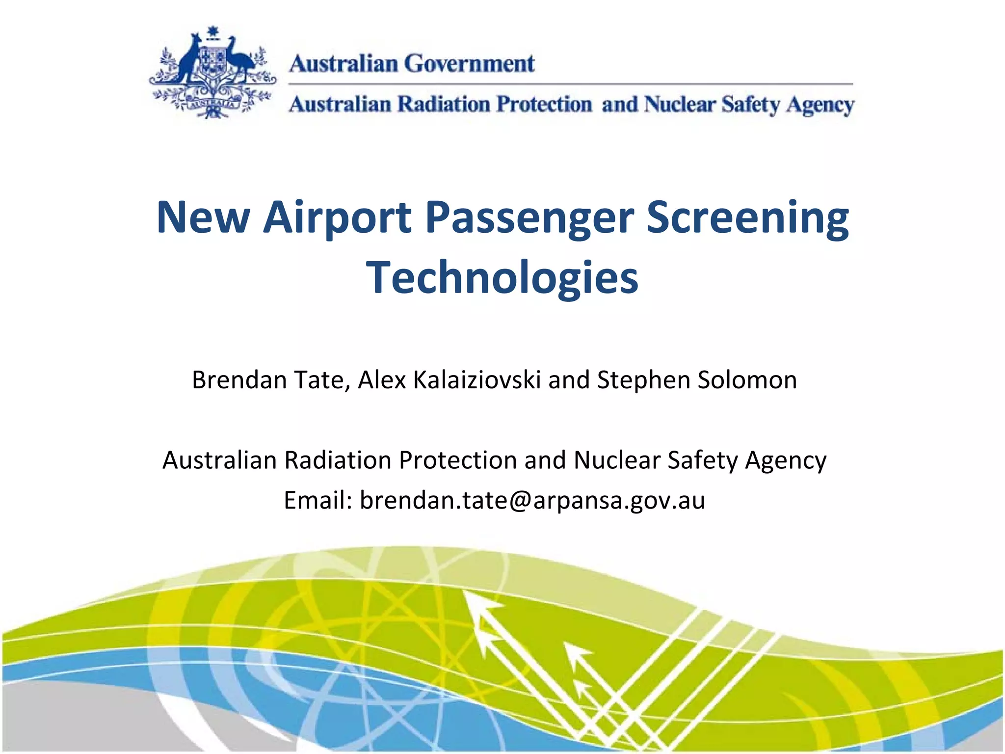 New airport passenger screening technologies tate | PDF
